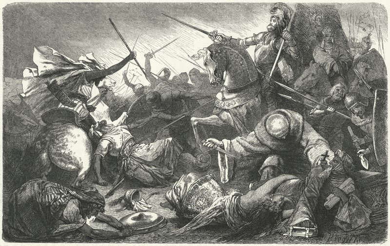 Christians Fighting the Almohads at the Battle of Las Navas de Tolosa ...