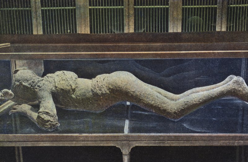 Plaster Cast of a Body from Pompeii by Italian Photographer