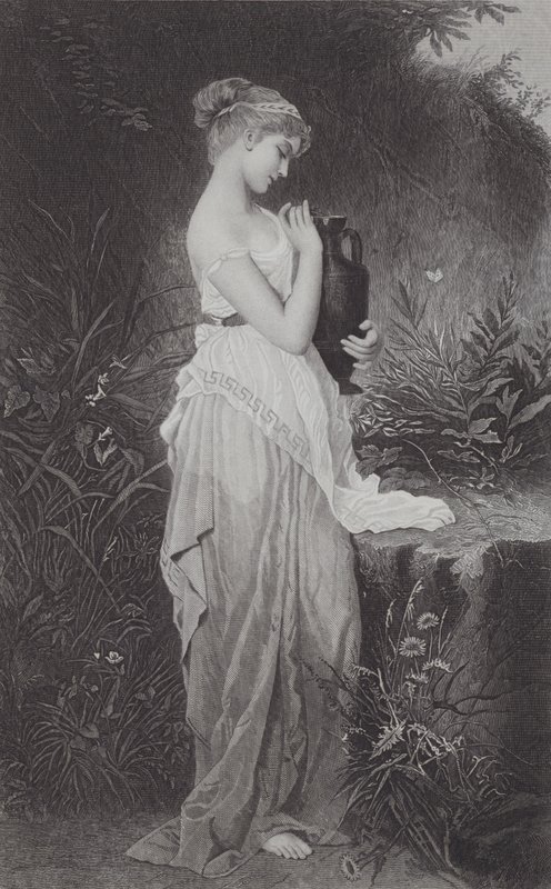 Psyche and Vase (engraving) by Kate Gray: Fine art print