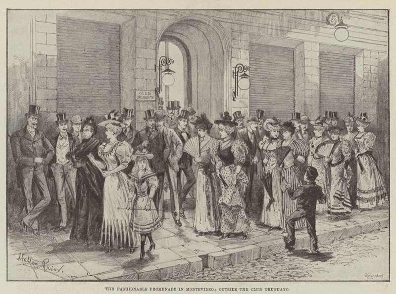 The Fashionable Promenade in Montevideo, outside the Club Uruguayo