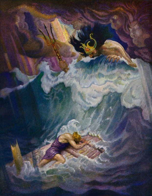 Odyssey: The raft of Odysseus by Newell Convers Wyeth