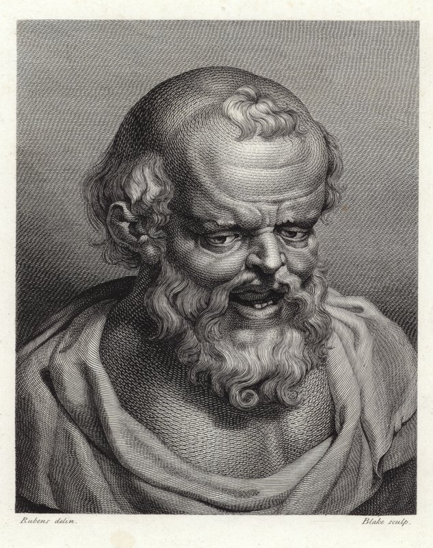 Portrait of ancient Greek philosopher Democritus