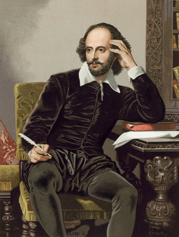 William Shakespeare, writing by Spanish School