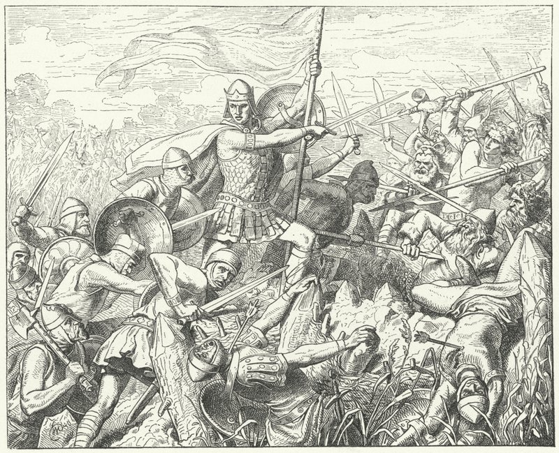 Arnulf of Carinthia Storming the Norman Defences on the River Dyle, 891
