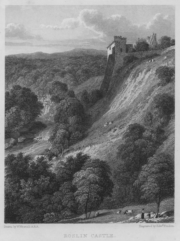 Roslin Castle by William (after) Westall: Fine art print
